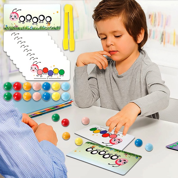 Gioco di abbinamento dei colori delle perline | CATERPILLARI – Frilla.it